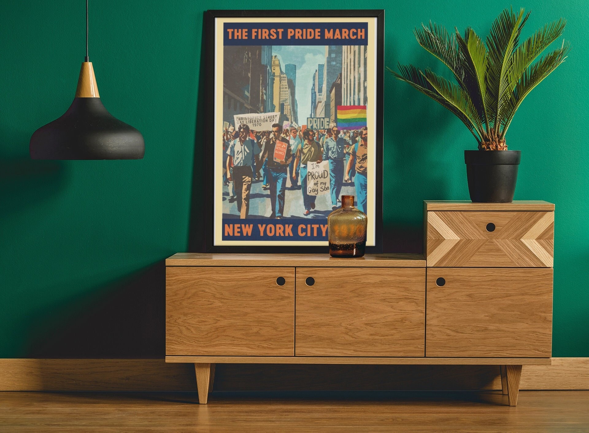 Vintage the First Pride March NYC Art Poster: New York City 1970 LGBTQ+ ...