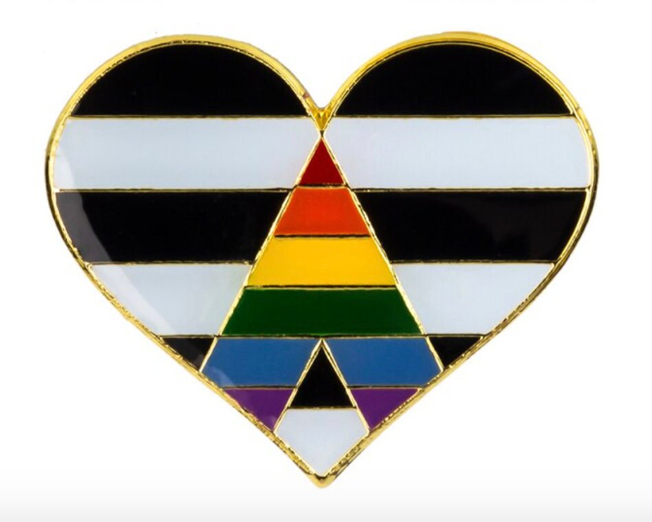 Straight Ally Heart Pride Flag Pins | Enameled LGBTQ Supporter Ally ...