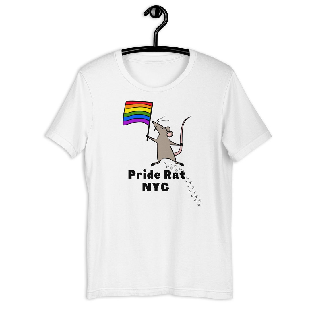 Pride Rat NYC LGBTQ Rainbow Flag City Pet Animal Cute Rats Unisex T ...