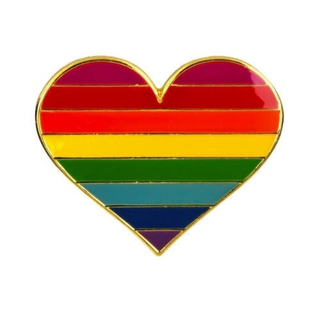 Rainbow Heart Flag Pride Enamel Pin |subtle LGBTQIA+ Rainbow Flag Pin ...