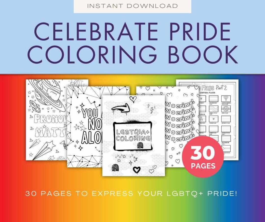 Celebrate Pride Coloring Pages: 30 Pages to Express Your LGBTQ+ Pride ...