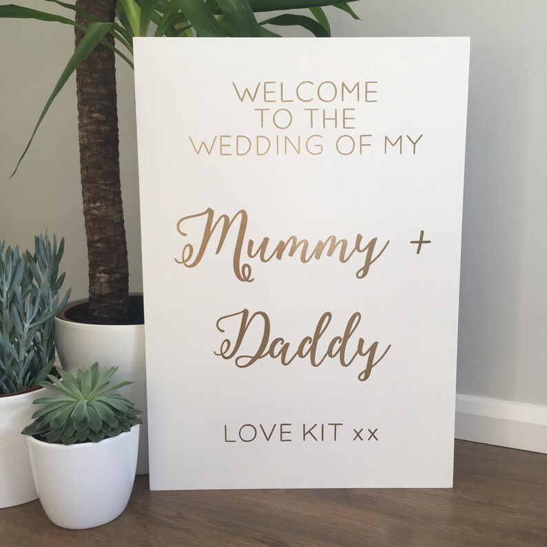 Custom Welcome Sign Mummy and Daddy Wooden Wedding Sign - Etsy