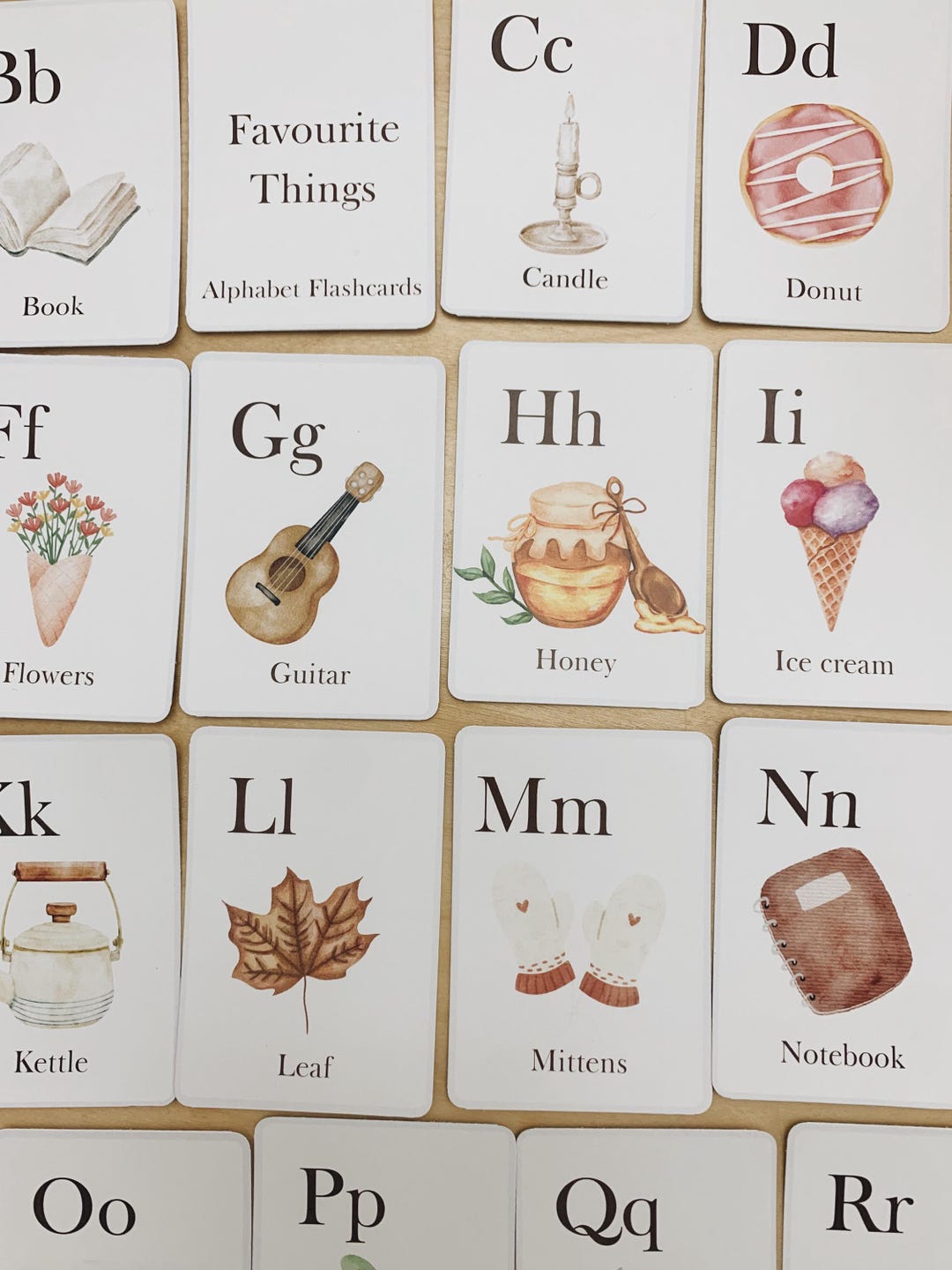 Favorite Things Alphabet Cards - Etsy