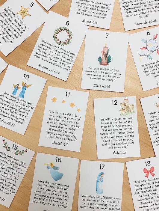 Printable Advent Calendar Bible Verse Cards - Etsy