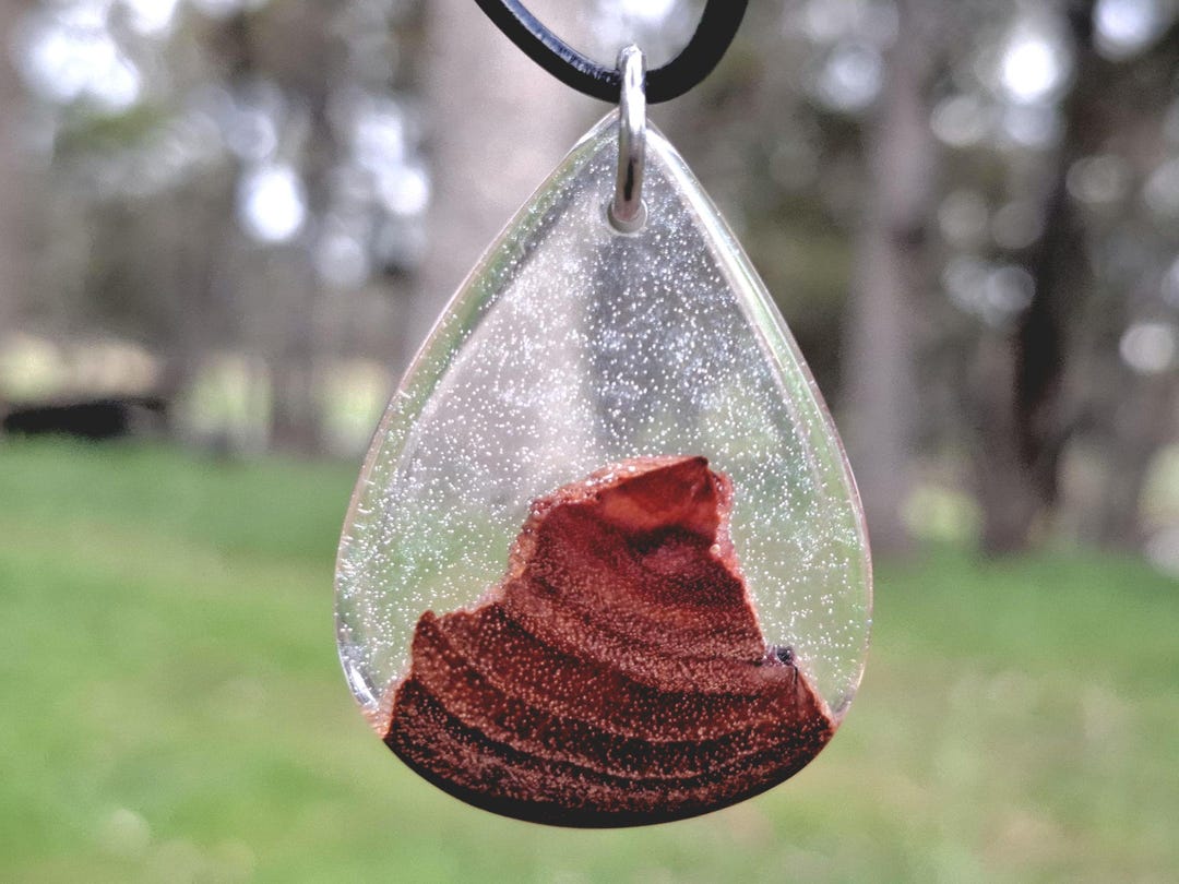 Clear Epoxy Resin With Tiny Shimmer Sparkles Jarrah Wood Resin Pendant ...