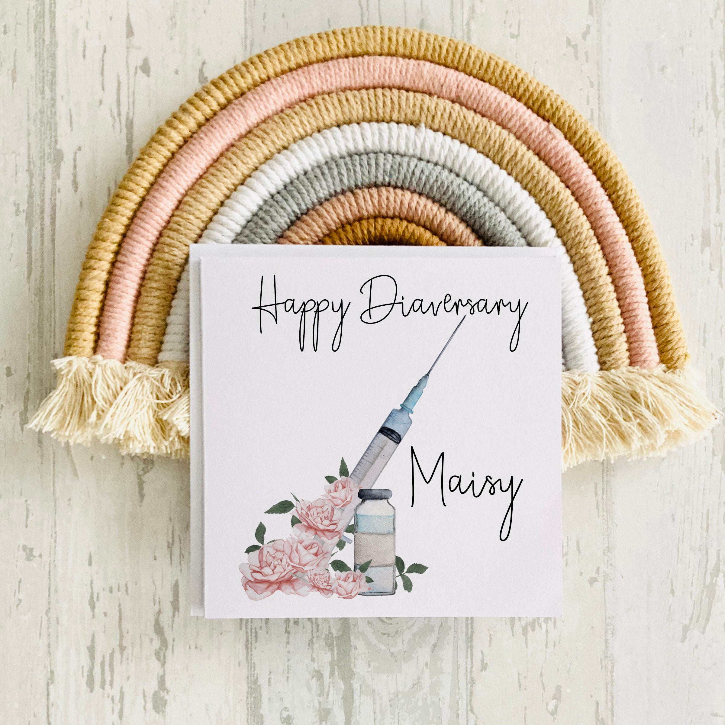 Diaversary Card, Diabetic Anniversary, Syringe and Needle Design - Etsy