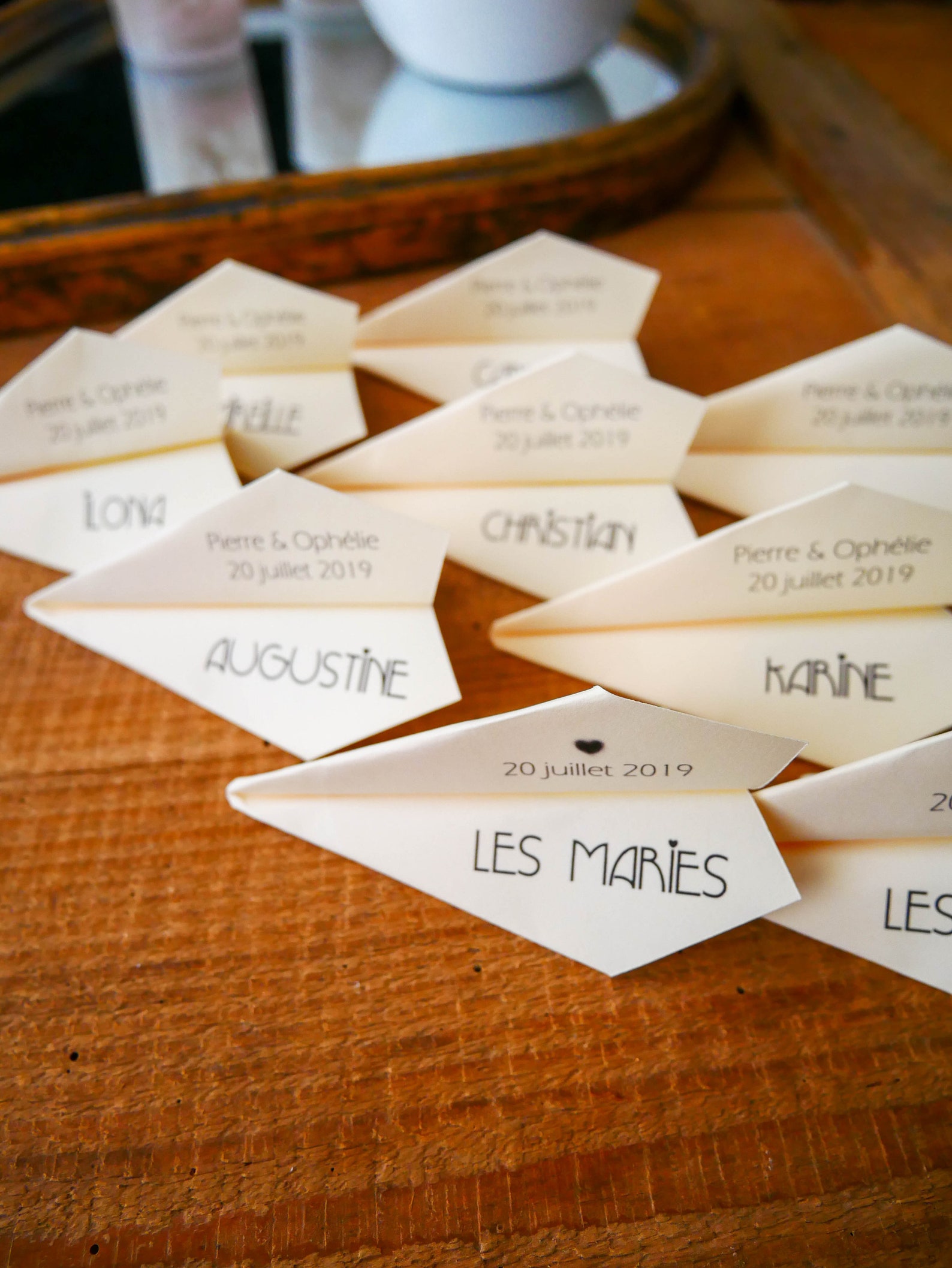 Brand Place Origami Plane Name Tag Wedding Personalized - Etsy Norway