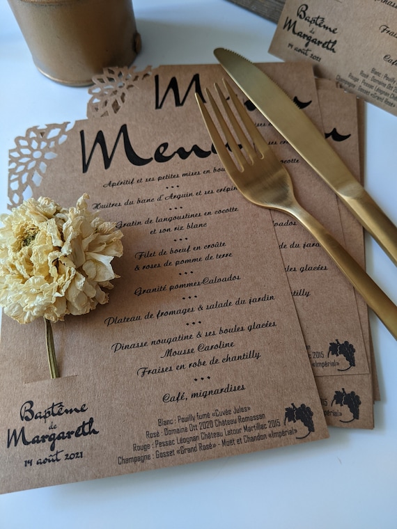 Kraft paper menu store