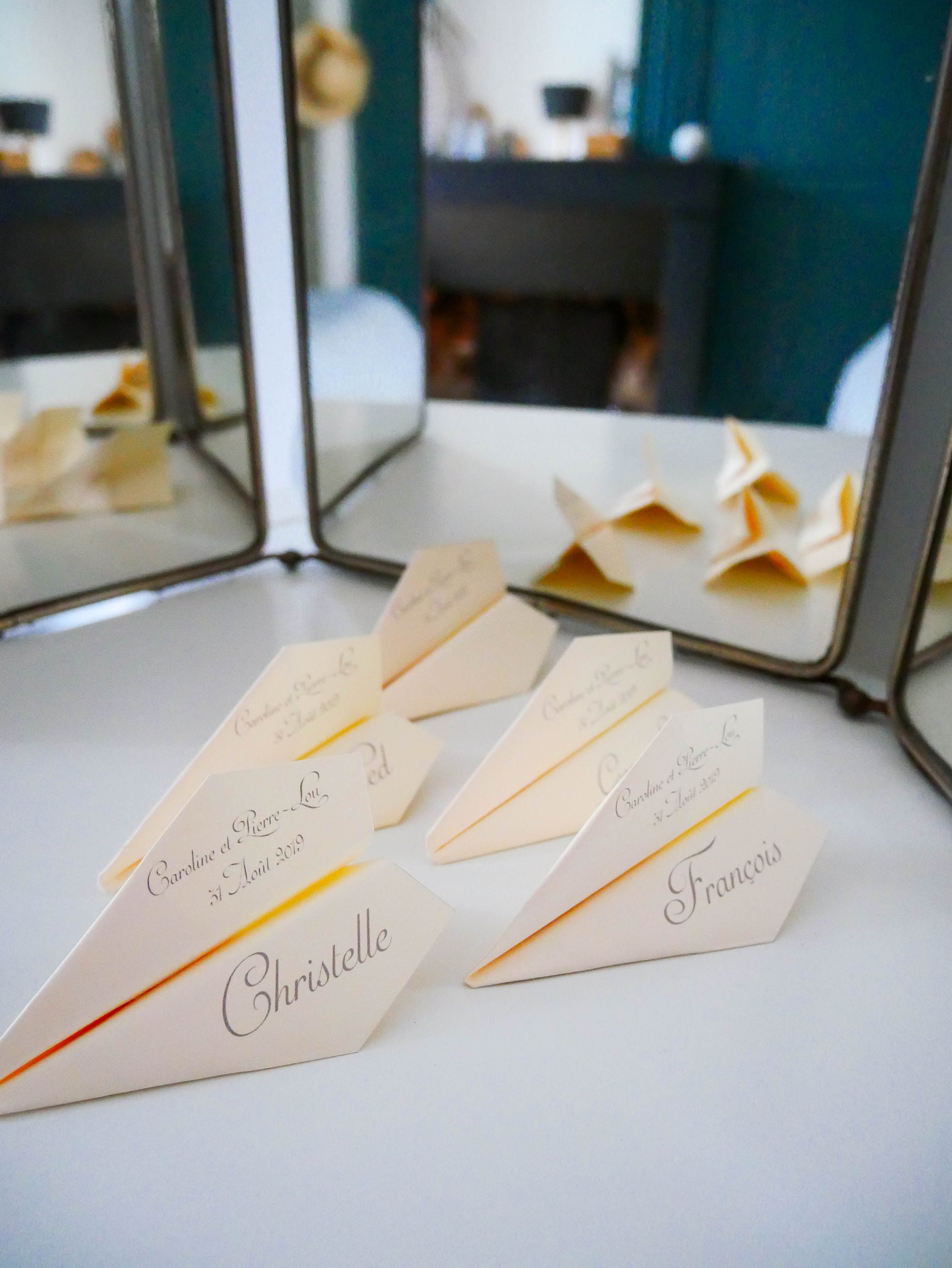 Brand Place Origami Plane Name Tag Wedding Personalized - Etsy Norway