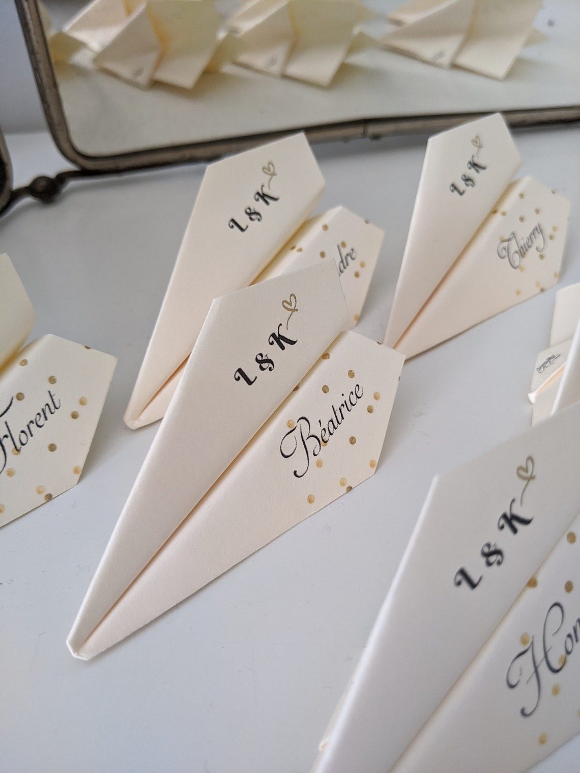 Brand Place Origami Plane Name Tag Wedding Personalized - Etsy Denmark