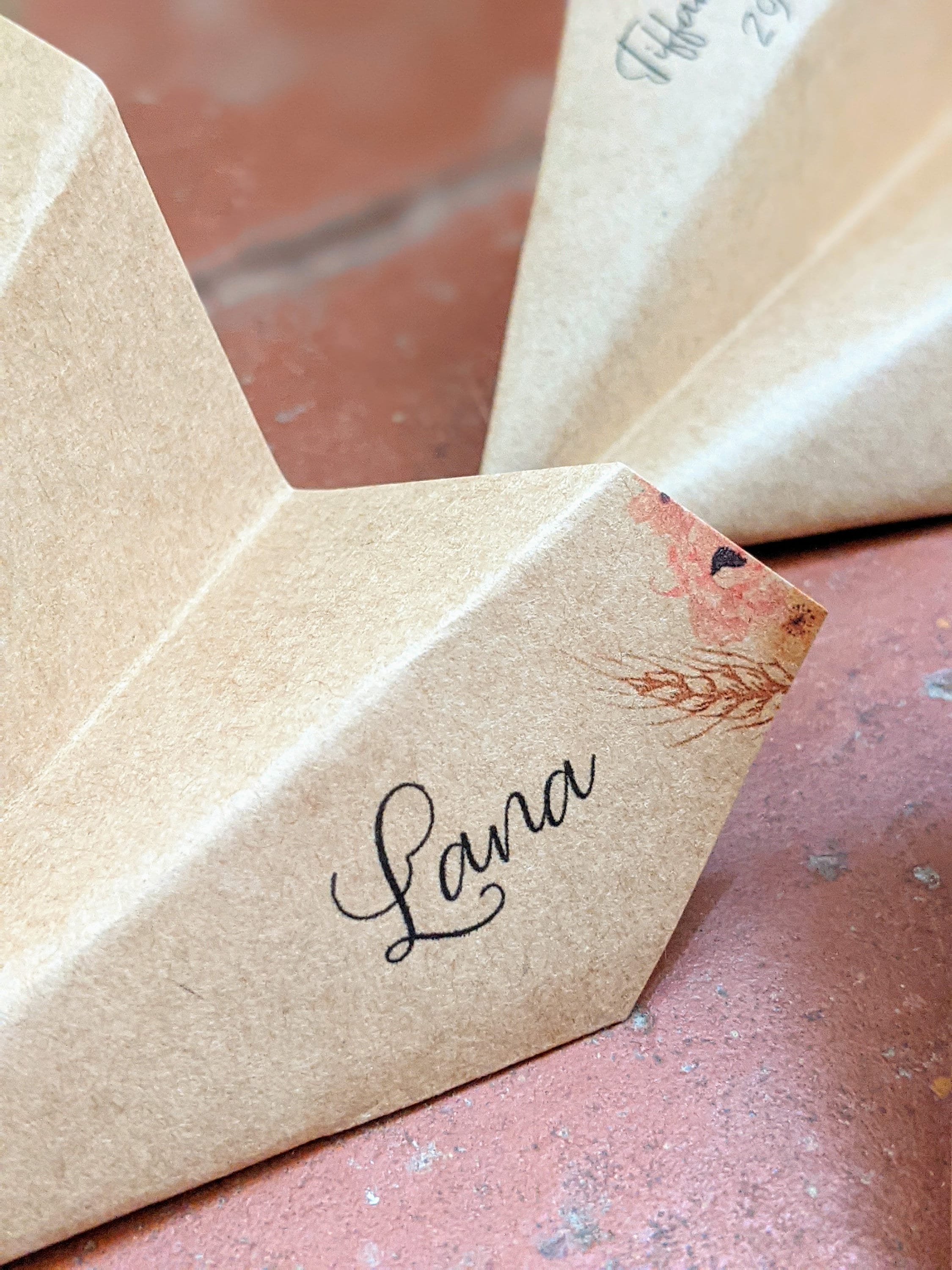 Brand Place Origami Plane Name Tag Wedding Personalized - Etsy Norway