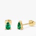 Emerald Teardrop Studs, 14K Solid Gold Pear Shaped Emerald Earrings ...