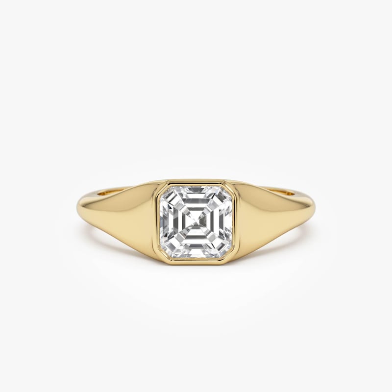 Chunky Bezel Pinky Ring - Etsy