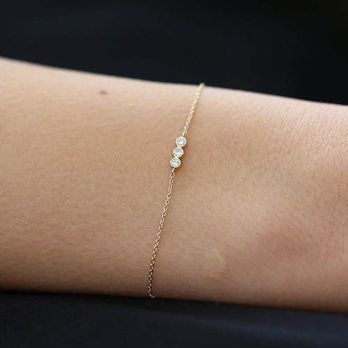 2mm Chain Ring in 14k Solid Gold Bezel Set Diamond Chain | Etsy
