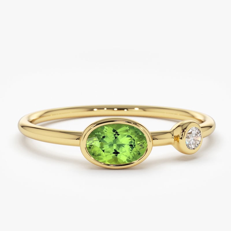 Gold Peridot Ring - Etsy