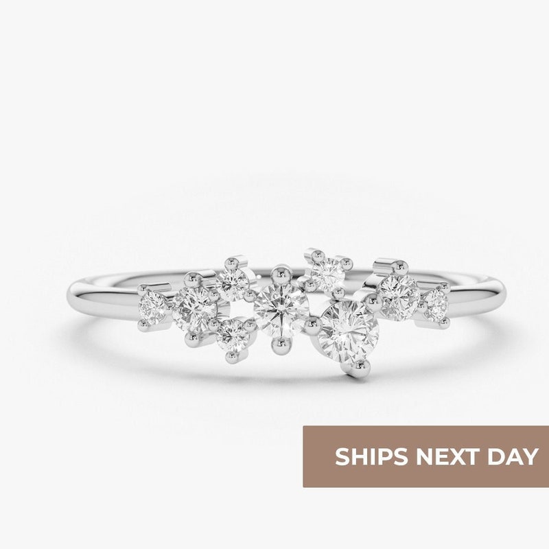 Diamond Cluster Ring - Etsy