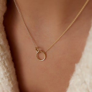Gold Necklace 14k / UNITY LINK Infinity Necklace / Minimal Dainty ...