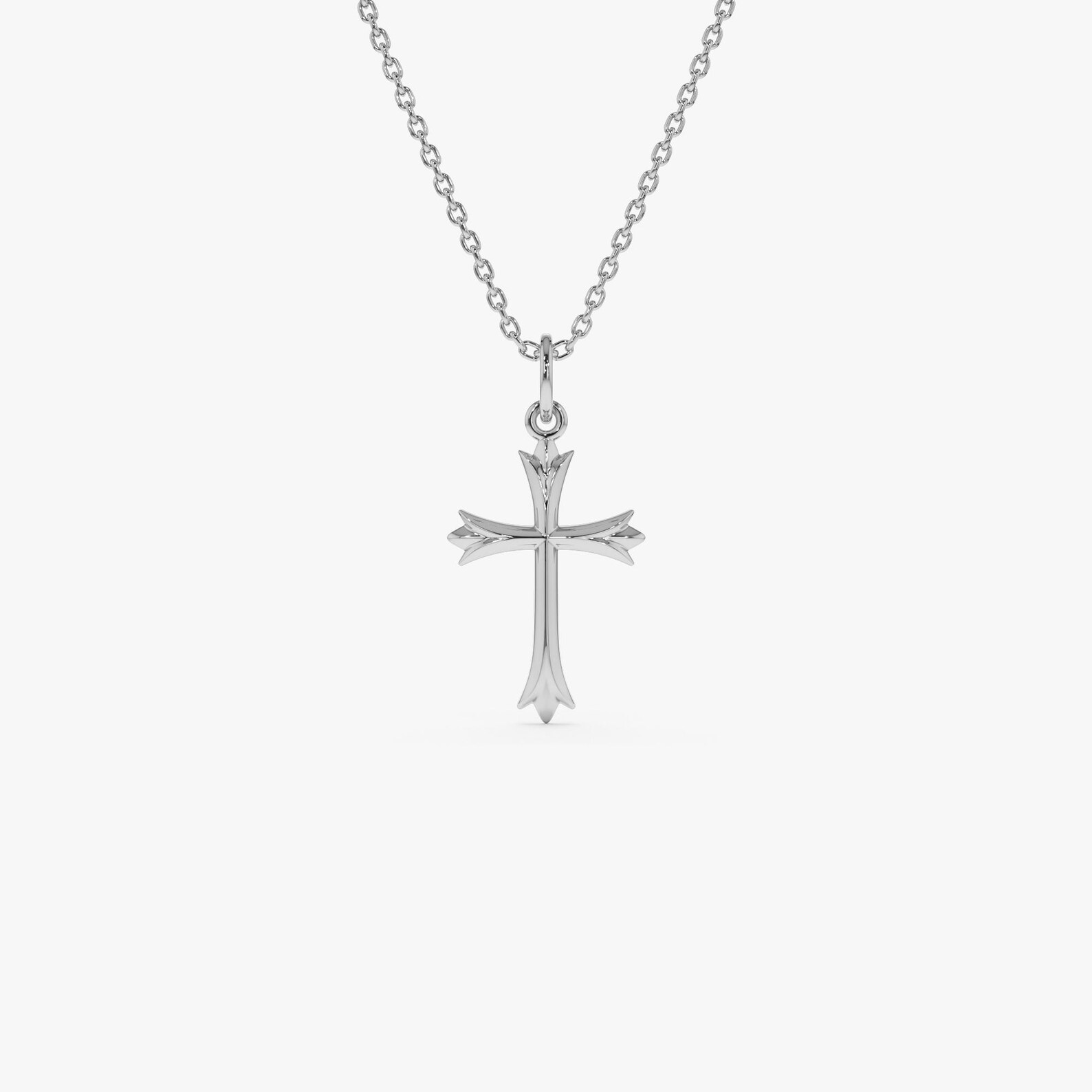 Gold Cross Necklace, 14k Gold Dainty Cross Pendant Necklace, Baptism ...