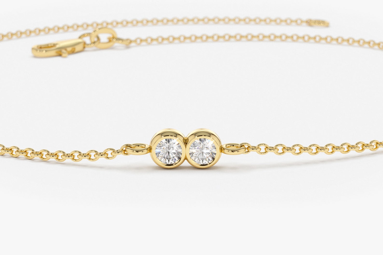 Diamond Bracelet/ Brilliant Cut Diamond Bracelet/ Gold Diamond Link ...