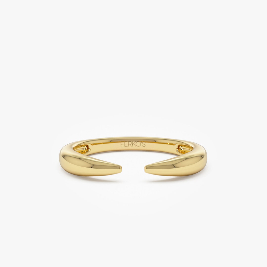 Gold Claw Ring, 14K Gold Open Claw Ring for Women, Solid Gold Cuff ...