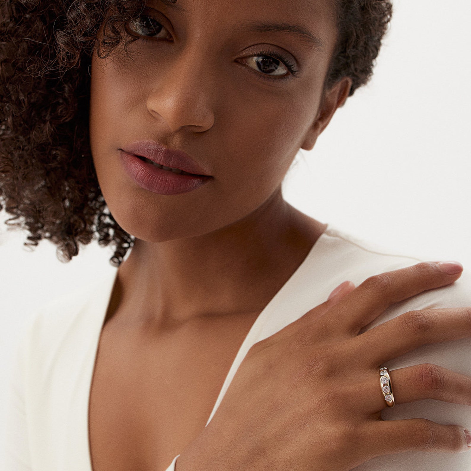 Diamond Ring / 14k Solid Gold Chunky Diamond Ring / 0.90 Ctw - Etsy