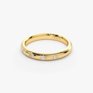 Diamond Ring With Star Setting / 14k Gold Star Setting Polaris Diamond ...