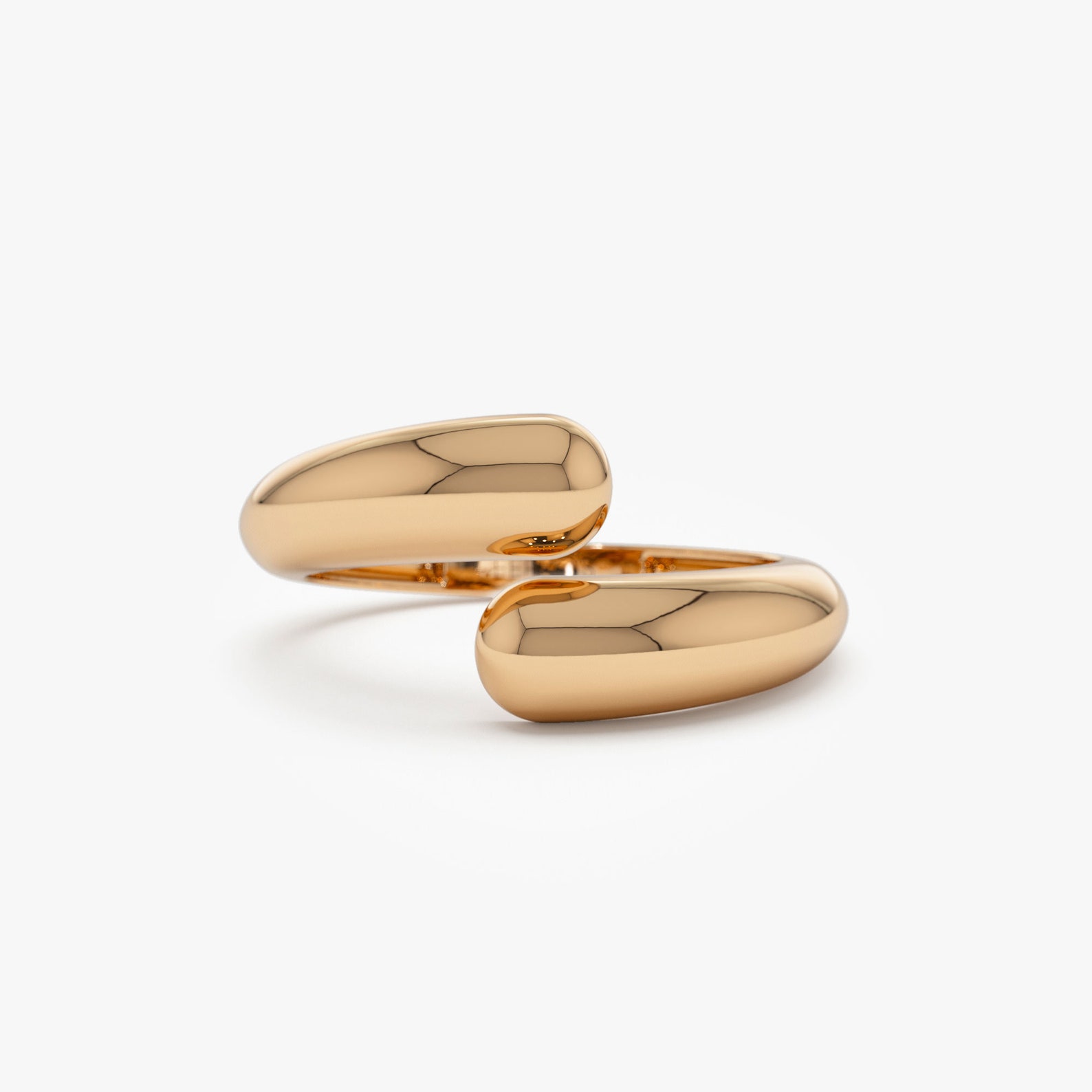 14K Gold Dome Cuff Ring, Open Band Statement Ring - Etsy