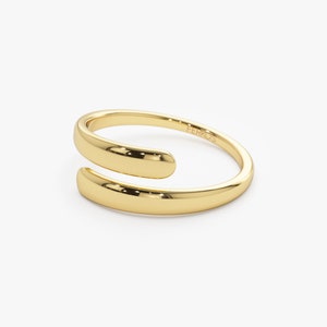 Gold Ring / 14K Gold Crossover Ring / Simple Gold Wrapped Ring for ...