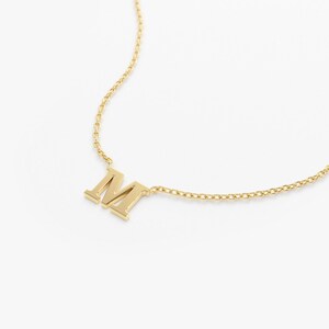Small Initial Necklace 14k Gold/ Initial Necklace / 14k Gold Letter ...