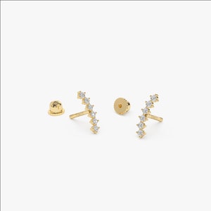 Diamond Cluster Helix Piercing / Screw Back Cartilage Earring / Diamond ...