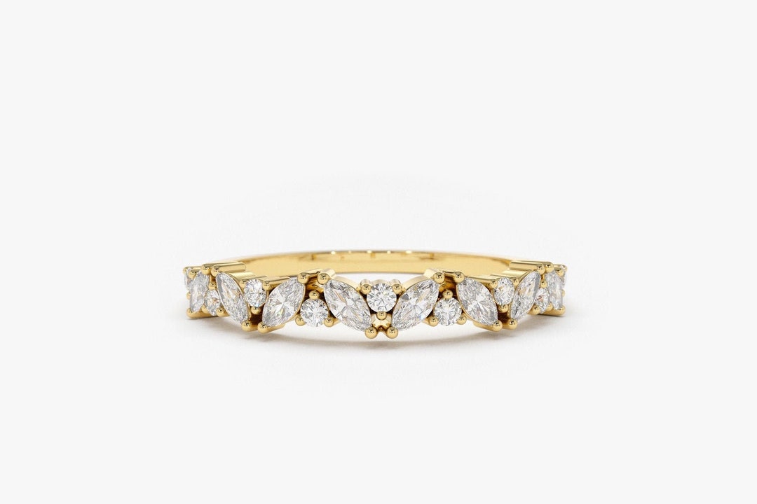 Marquise Diamond Ring / Marquise Diamond Wedding Ring in 14K Solid Gold ...