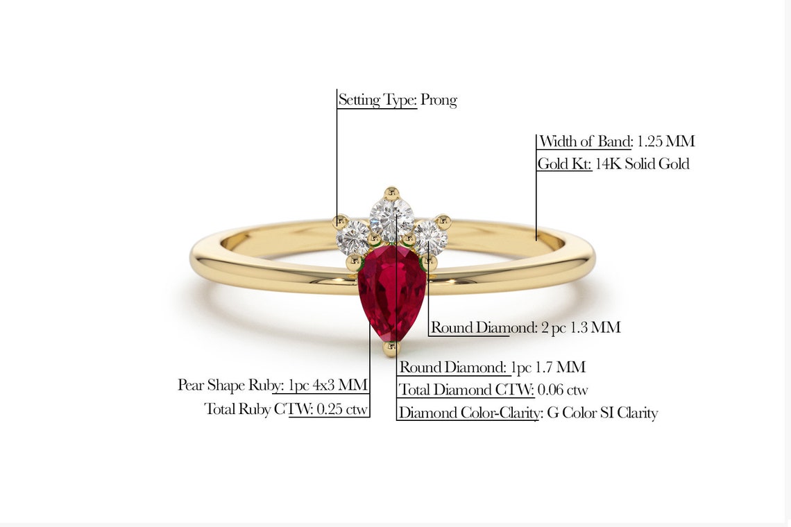 Ruby Ring / 14k Natural Ruby and Diamond Engagement Ring / | Etsy