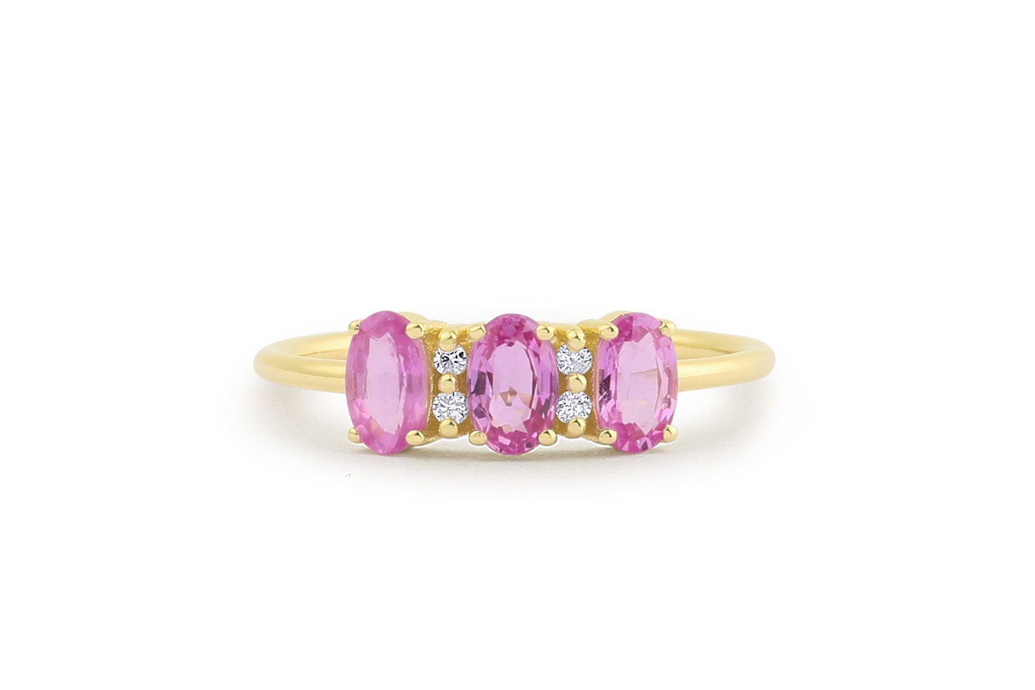 Pink Sapphire Ring / 14k Solid Gold Natural Genuine Pink - Etsy