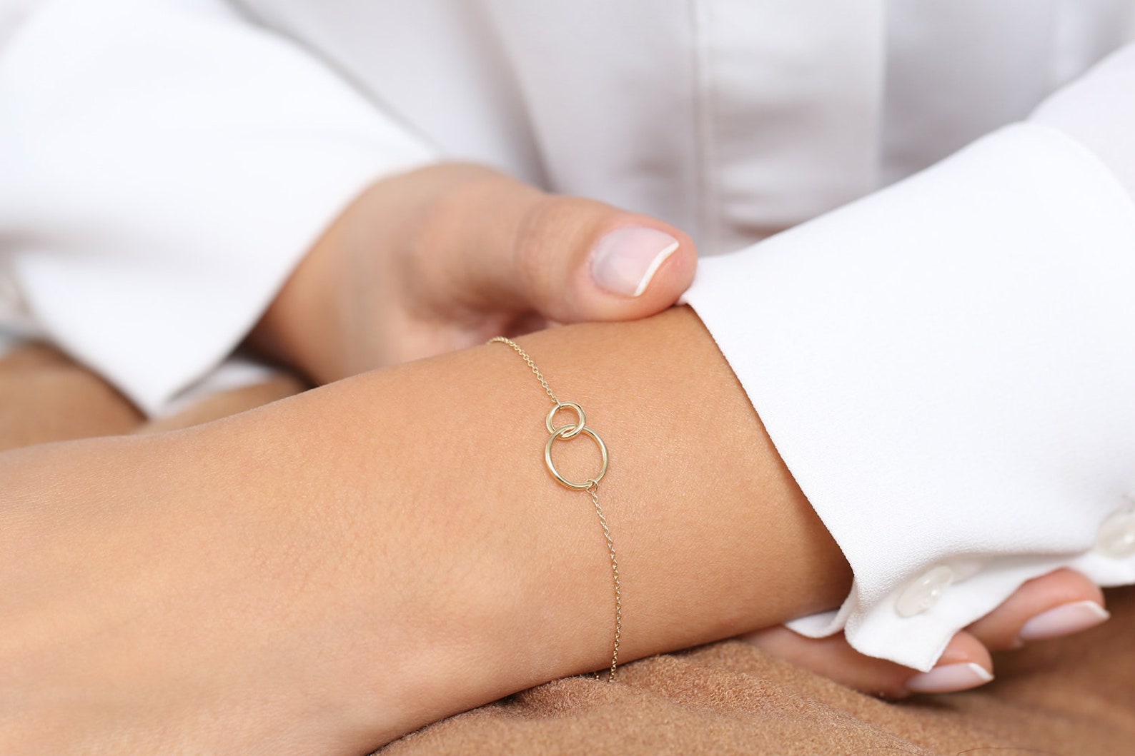 Gold Bracelet 14k / UNITY LINK Infinity Bracelet / Minimal | Etsy Canada