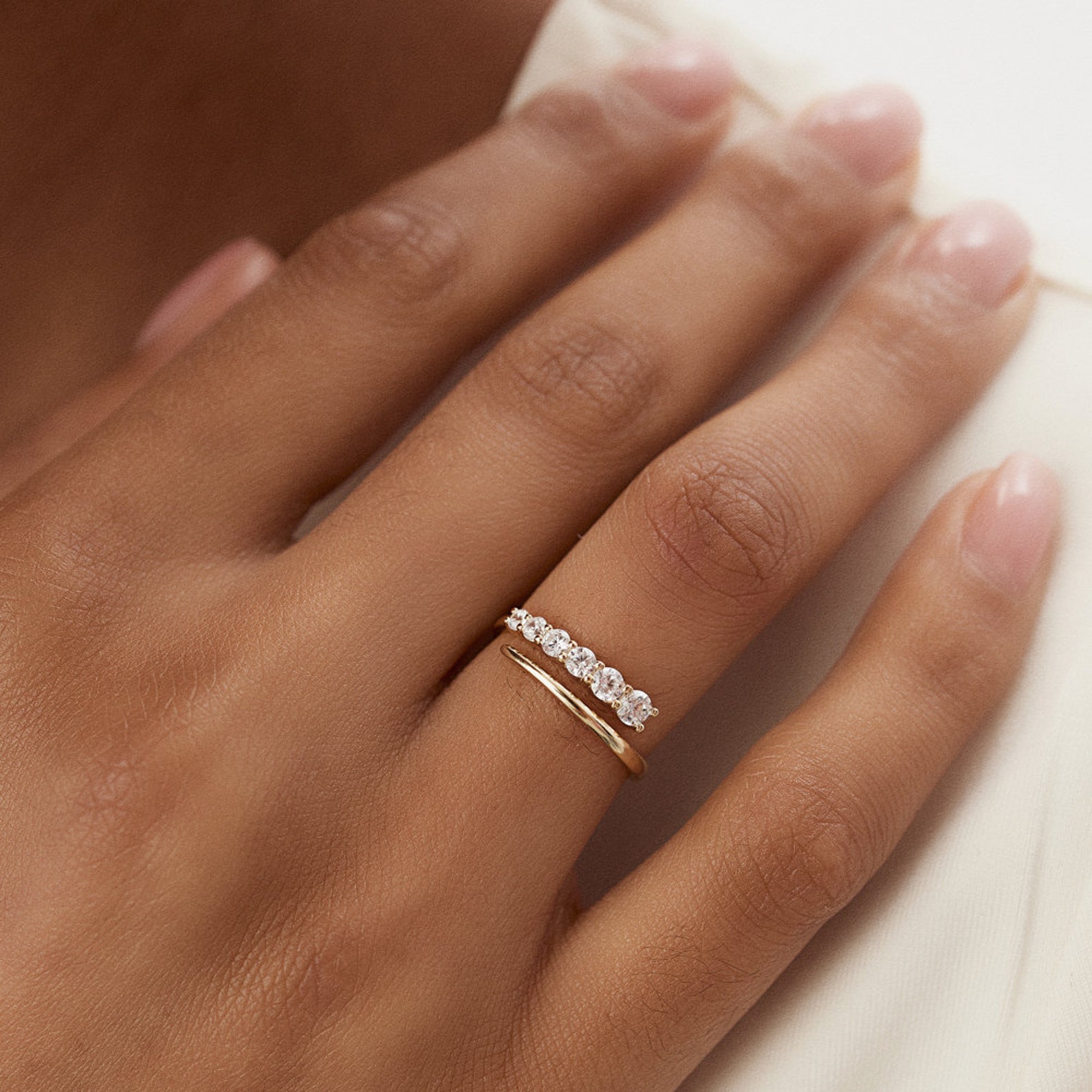 Unique Diamond Statement Ring in 14k Gold / Crossover Diamond Ring ...