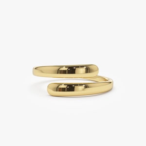 Gold Ring / 14K Gold Crossover Ring / Simple Gold Wrapped Ring for ...