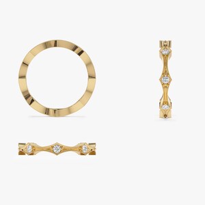 Diamond Eternity Ring / Stackable Diamond Wedding Band / 14k Gold Dainty Diamond Ring / Petite ...