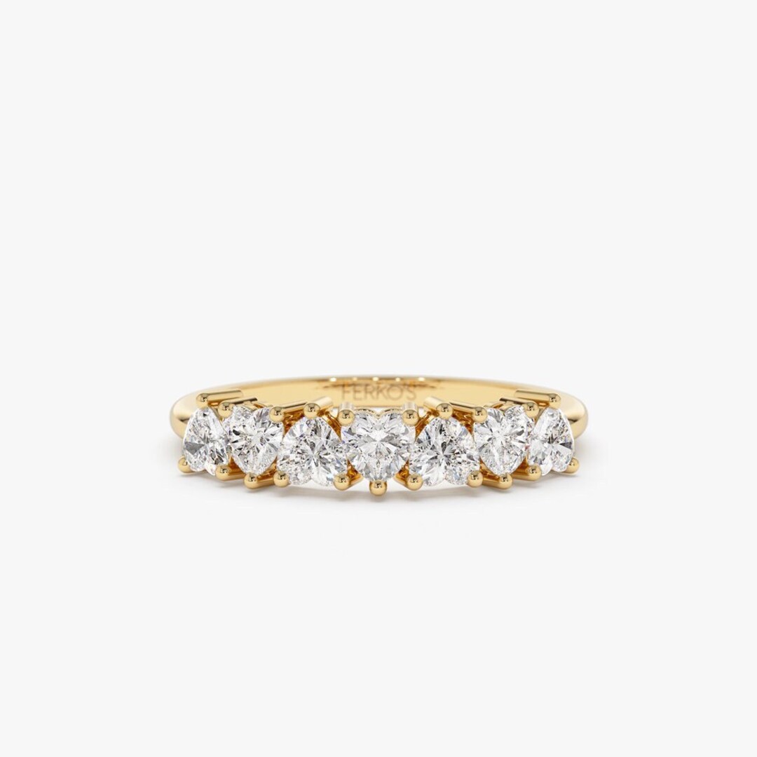 Heart Shaped Diamond Ring in 14k Gold 0.90 Ct / Heart Shaped Prong ...