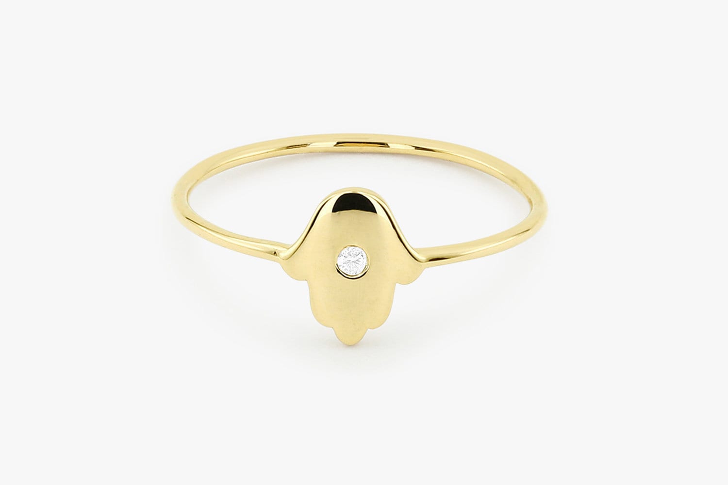 Hamsa Ring / Diamond Hamsa Ring in 14k Gold / Rose Gold Ring / | Etsy