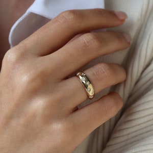 Diamond Starburst Ring / 14k Solid Gold Star Setting Diamond Ring ...