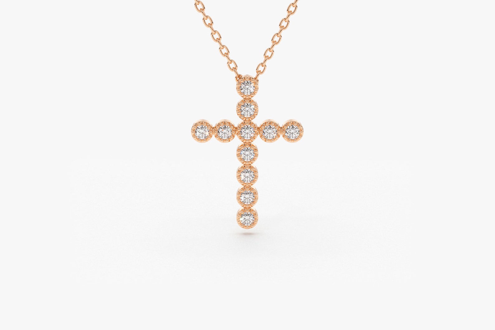 Cross Necklace / Diamond Cross / 14k Gold Diamond Cross | Etsy