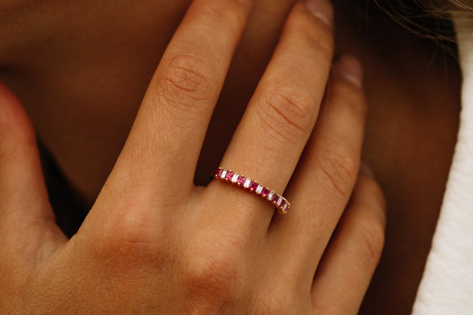 Ruby Ring / 14k Gold Unique Princess Cut Natural Ruby and - Etsy