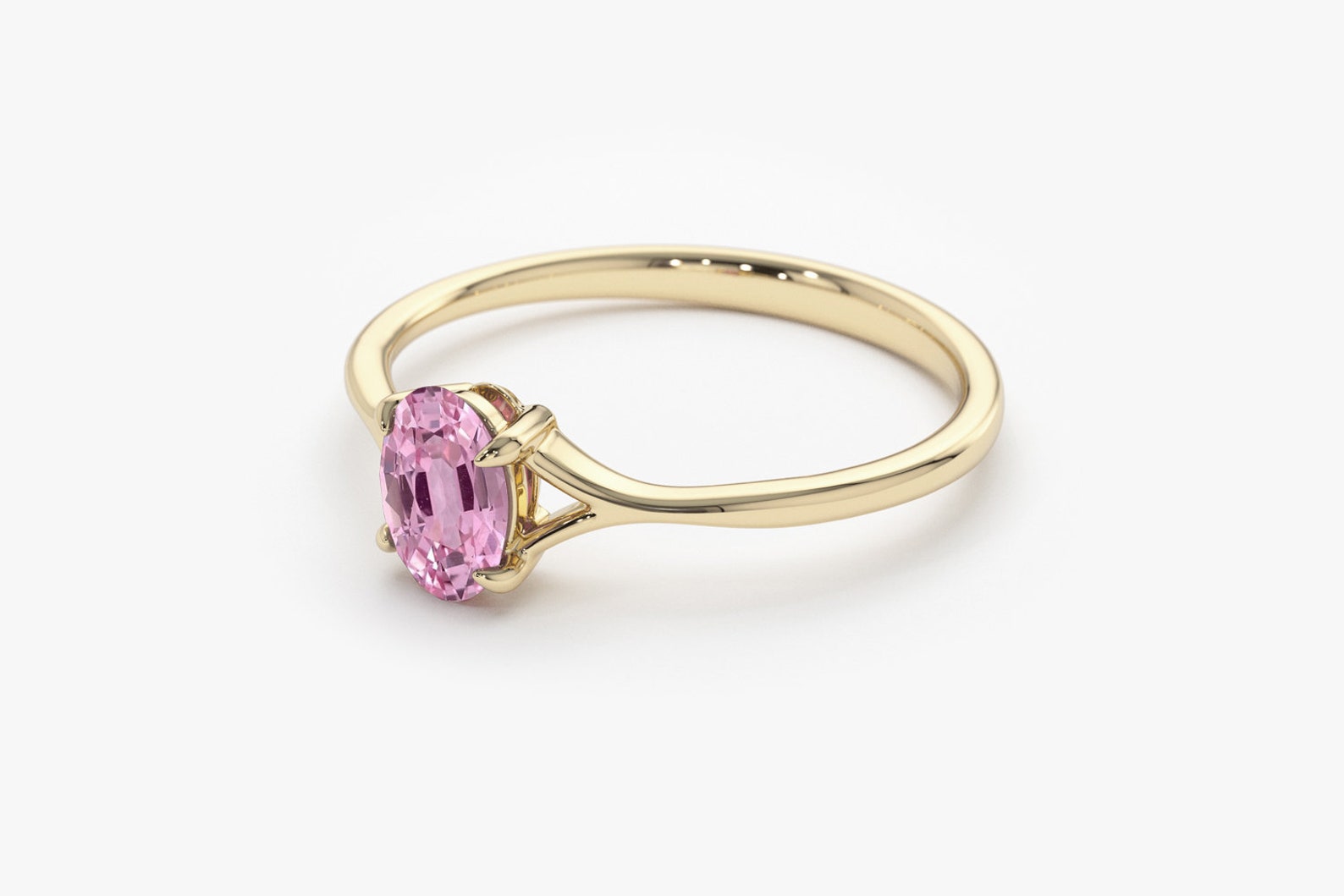 Pink Sapphire / 14k Rose Gold Pink Sapphire Ring / Natural - Etsy