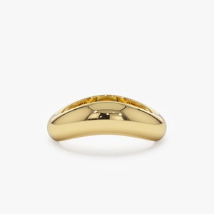 14k Solid Gold Ring, 14k Unique Amorphic Shape Figure Ring, Bold ...