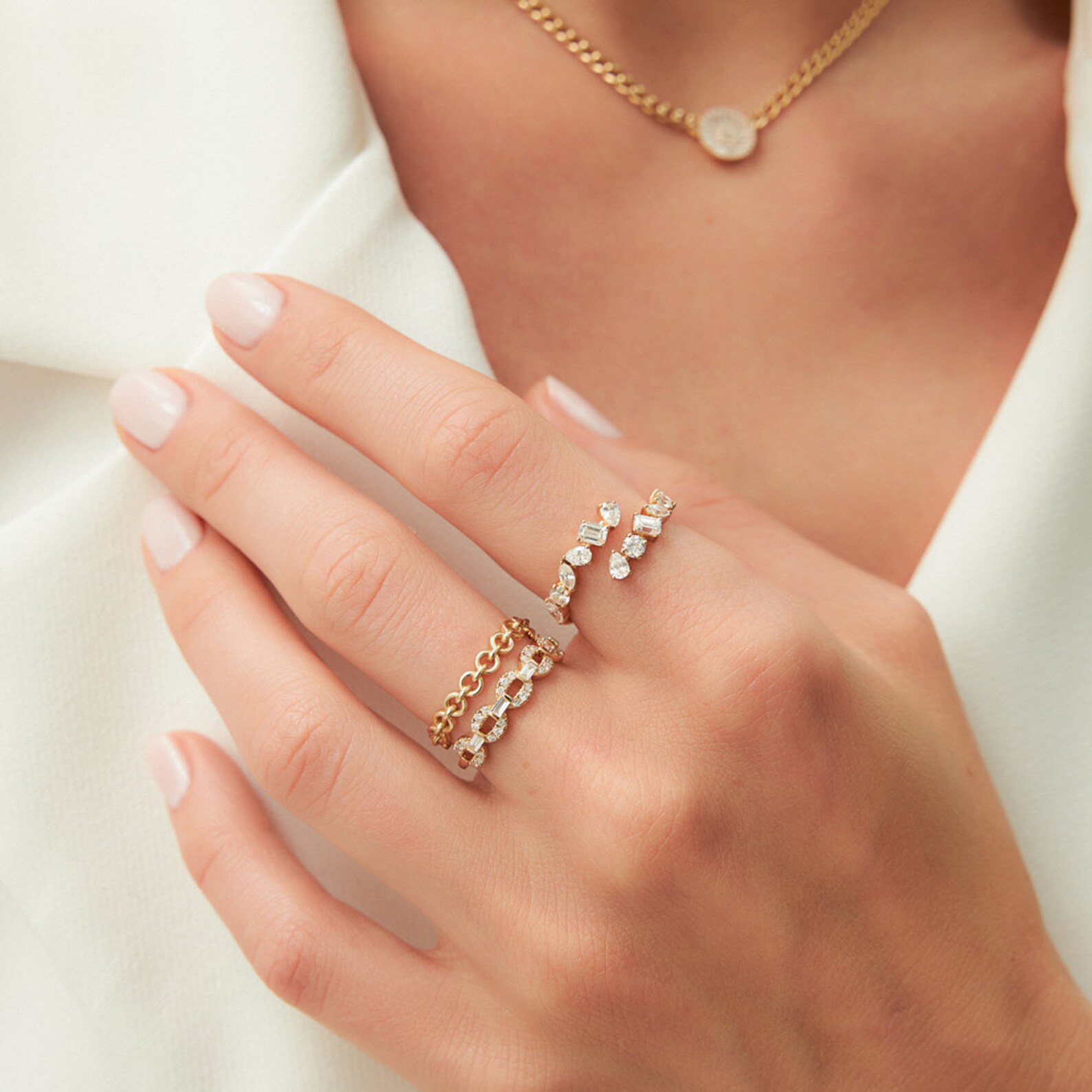 Gold Ring/ 14K Solid Gold Stackable Dainty Ring/ 14K Real Gold Midi ...