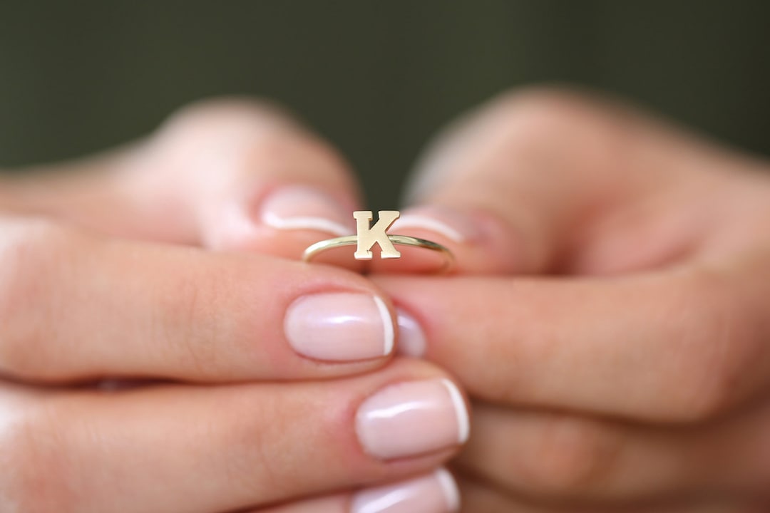 Gold Letter Ring / 14K Solid Gold / Letter Ring / Initial Gold Ring ...