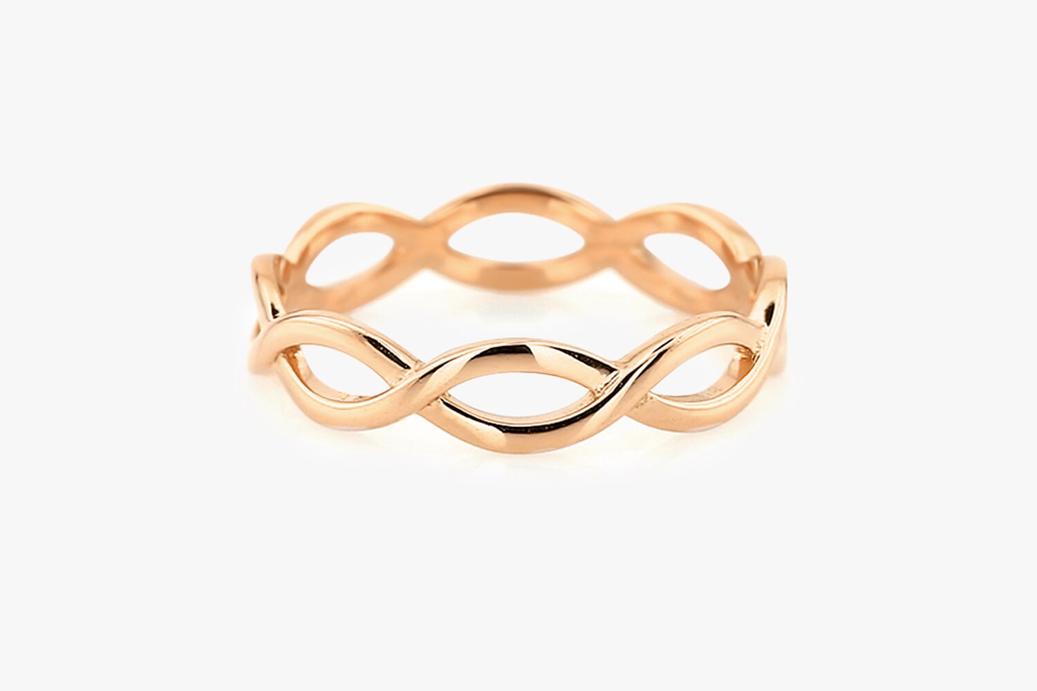 14k Solid Gold Infinity Wedding Band / Infinity Rose Gold Wedding Band ...
