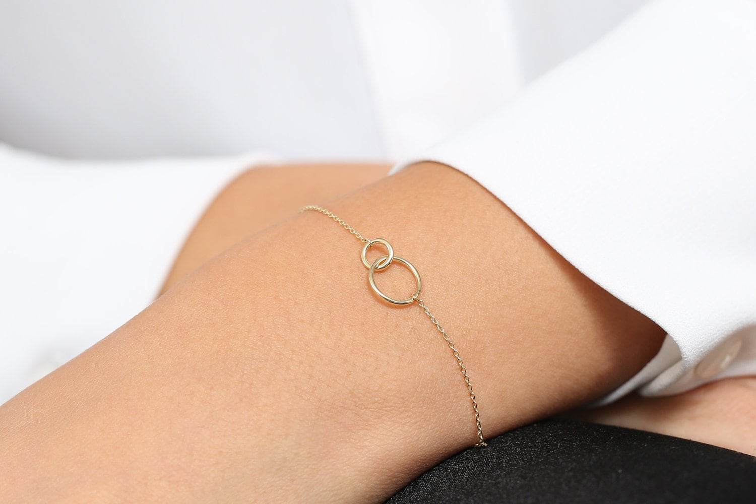 Gold Bracelet 14k / UNITY LINK Infinity Bracelet / Minimal | Etsy Canada