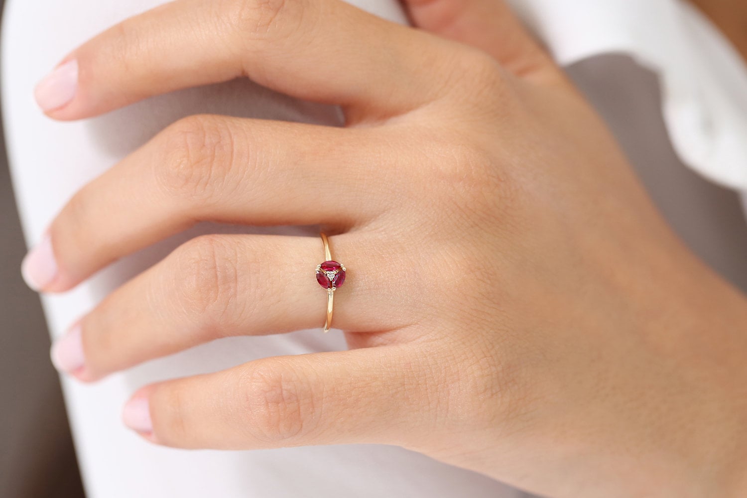 Ruby Ring / Ruby Cluster Ring in 14k Solid Gold / Engagement - Etsy ...