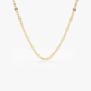14K Gold Sparkle Chain Necklace / Diamond Cut Gold Necklace / Glitter ...